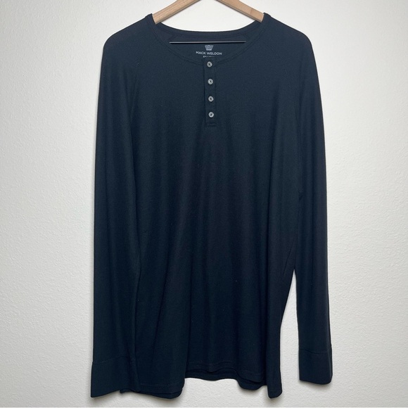 Mack Weldon | Shirts | Mack Weldon Men Henley Shirt Xxl Black Waffle ...